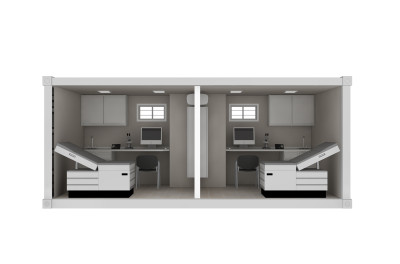 Clinic In A Can 20' Relocatable Double Room Clinic Mobile Medical Exam ...