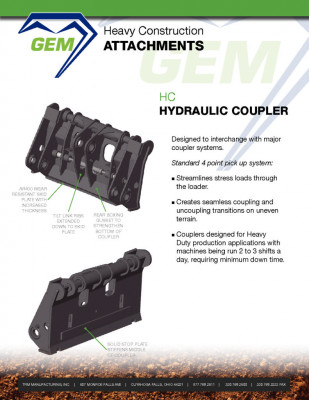 GEM HC Hydraulic Coupler | Rent, Finance, or Buy